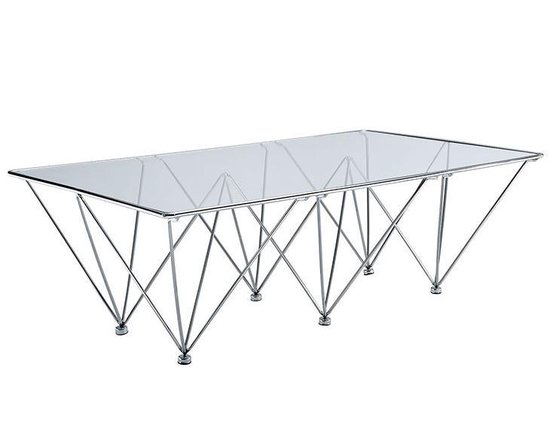 Salontafel RVS staal design Inoxtia prisma met glasplaat | bol.com
