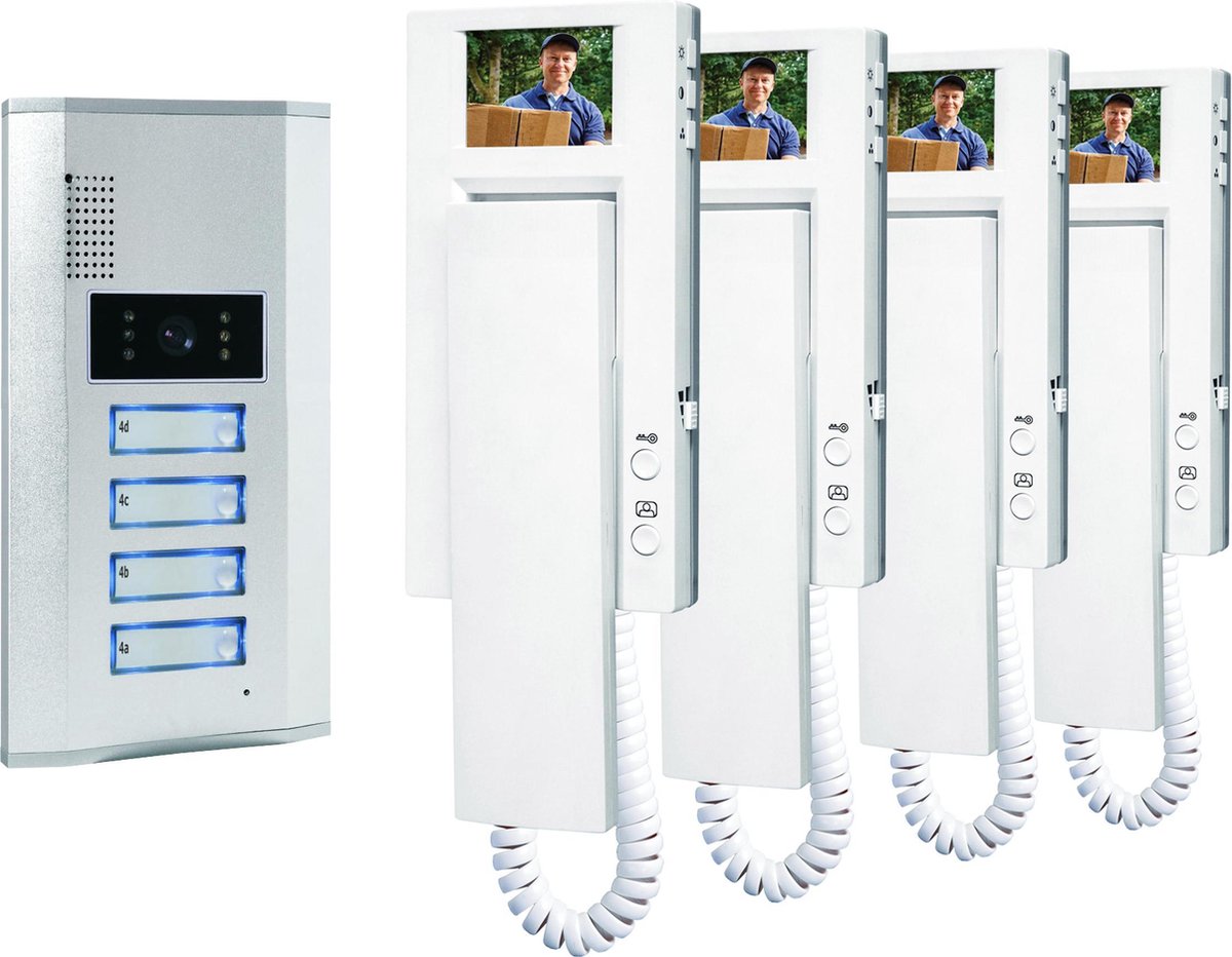 SMARTWARES DEURINTERCOM VIDEO 4 SET BEDRAAD VD64 | bol.com