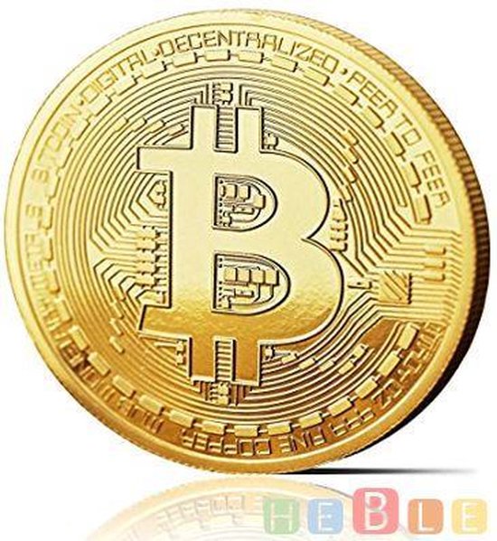 Bitcoin Munt - Goud Kleur - Heble | bol.com