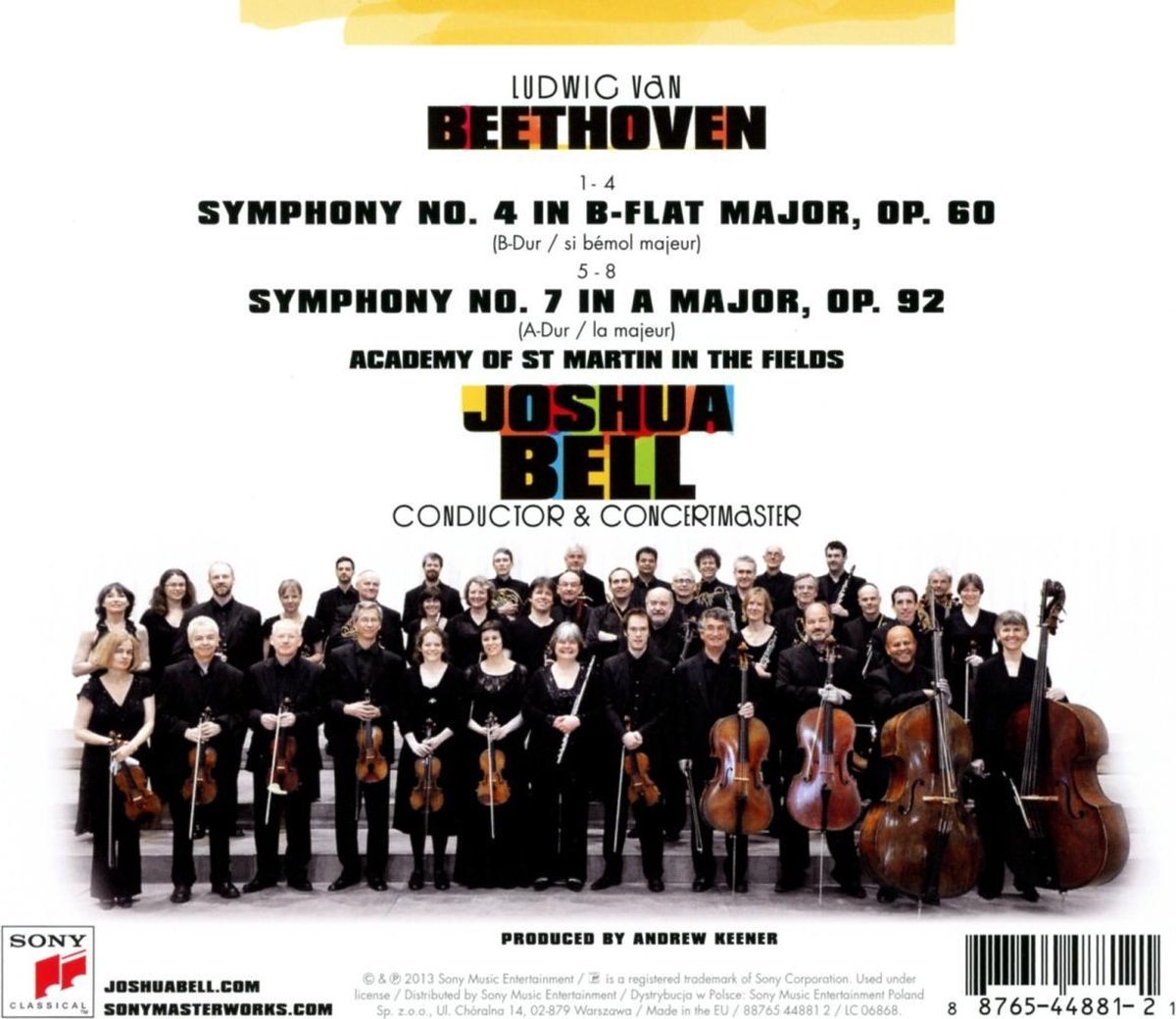 Joshua Bell Conducts Beethoven Symphonies Nos. 4 & 7, Academy Of St Martin In The... | bol.com