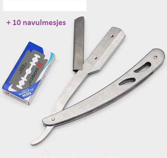 Klassiek Open Scheermes Heren - Incl. 10 Double Edge scheermesjes ...