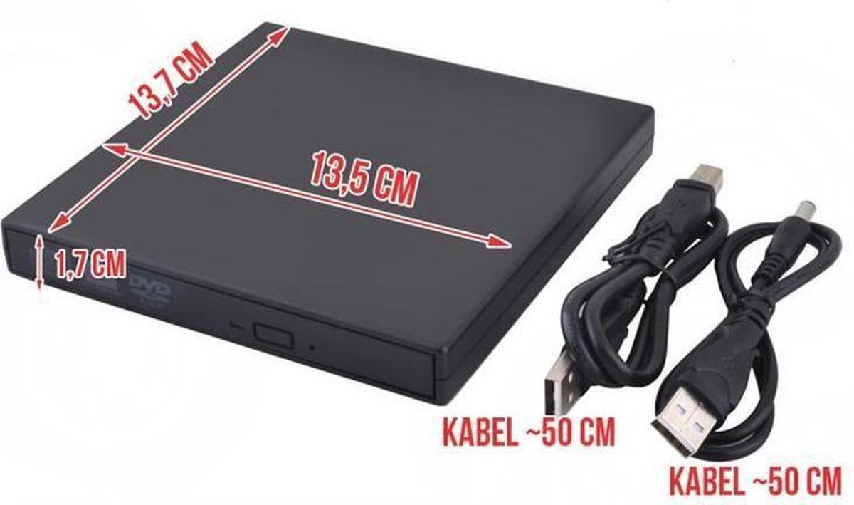 Plug & Play Externe CD/DVD Combo Drive Speler Reader - USB 2.0 CD-Rom ...