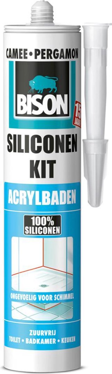 Bison Siliconenkit Acrylbaden Koker - Camee - 310 ml | bol.com
