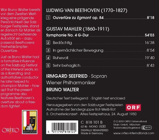 Irmgard Seefried, Wiener Philharmoniker, Bruno Walter - Beethoven:... | bol.com