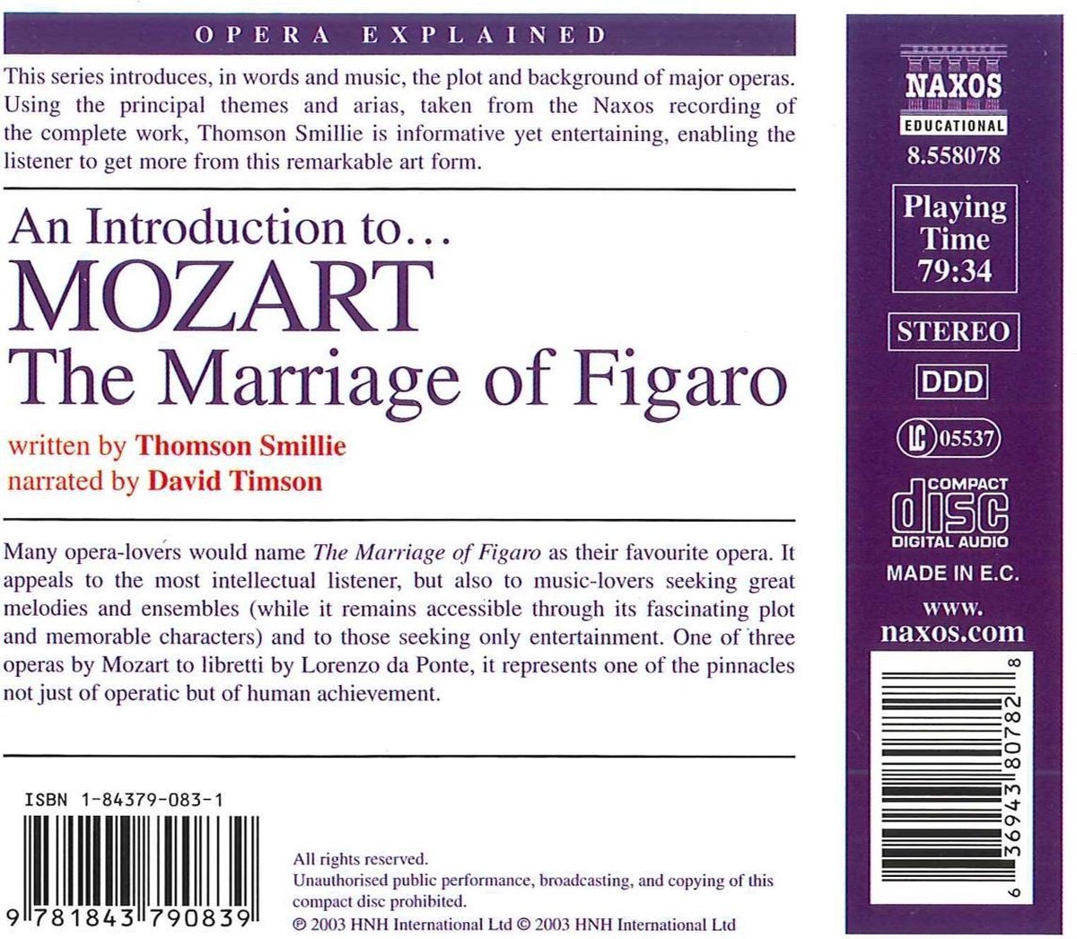 Opera Explained: Marriage Of Figaro, Timson,david | CD (album) | Muziek ...