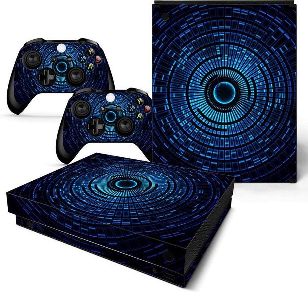 Xbox One X Sticker | Xbox One X Console Skin | Blue Circles | Xbox One ...