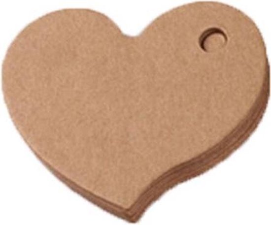 Kraft Labels Hart 4.5 x 4cm (50 stuks) | bol