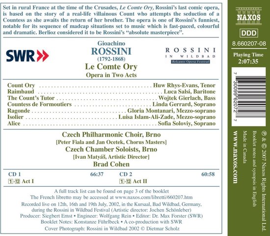 Rossini: Le Comte Ory-Comic Opera, Onbekend | CD (album) | Muziek | bol.com