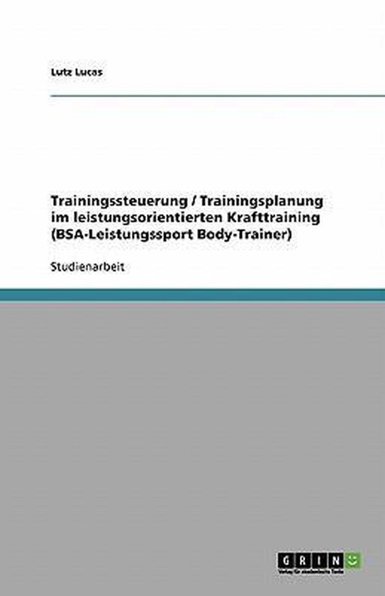 Trainingssteuerung / Trainingsplanung Im Leistungsorientierten ...