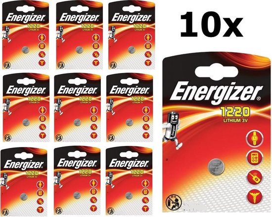 10 pièces - Energizer CR1220 3V 40mAh pile bouton au lithium | bol.com