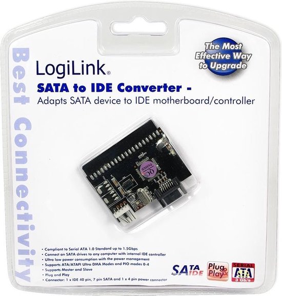 LogiLink Adapter IDE ATAPI (PATA) to S-ATA 0.35m Rood SATA-kabel | bol