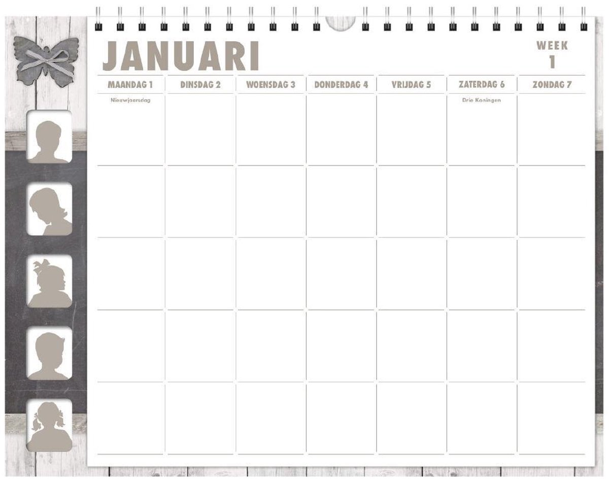 Home deluxe familieplanner weekkalender 2018 voor maximaal 5 personen ...