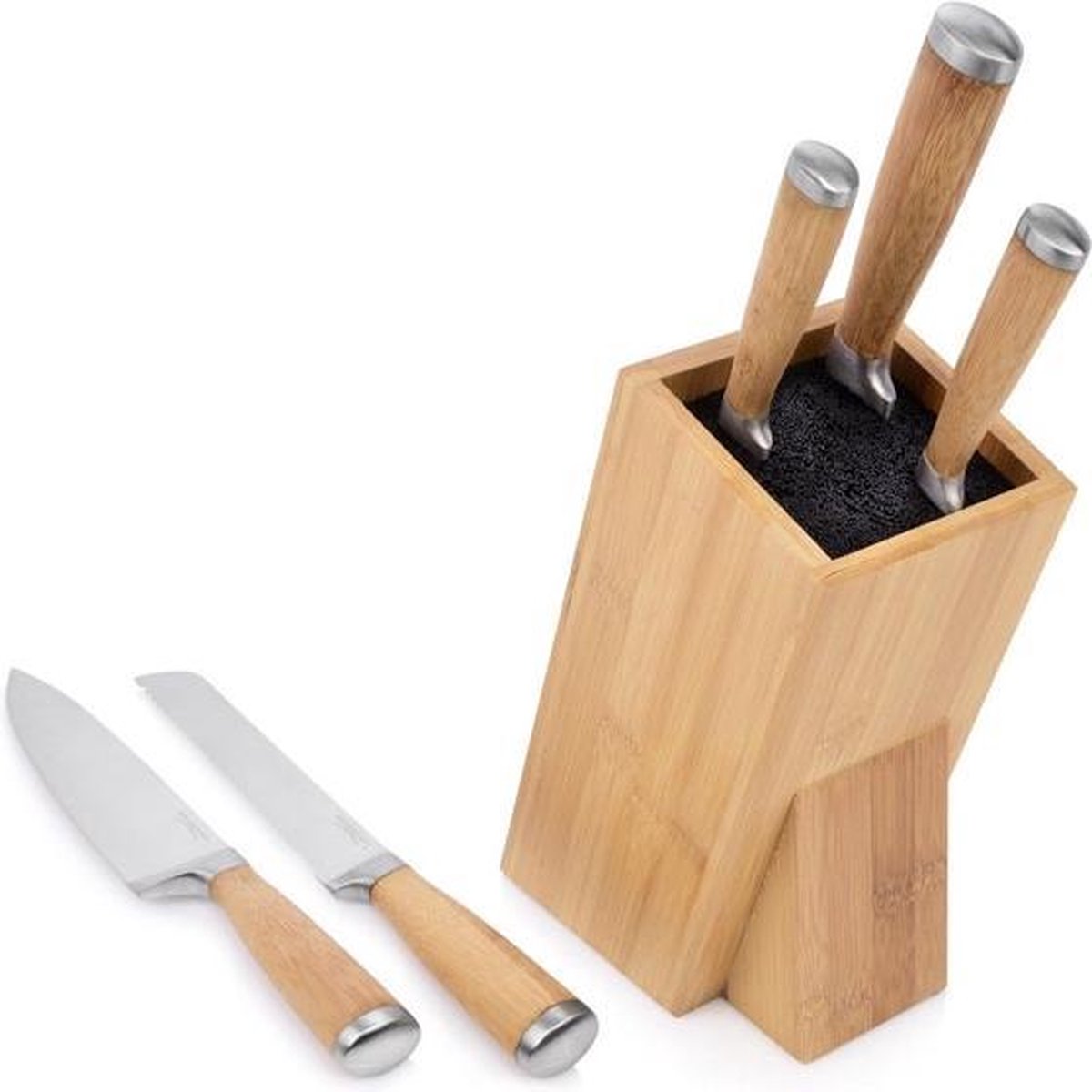 Messenset in bamboe messenblok - Messen in blok | 6-delig | bol