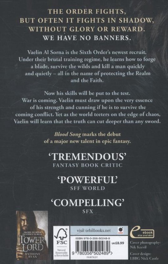 Raven's Shadow 01. Blood Song, Anthony Ryan | 9780356502489 | Boeken | bol.com