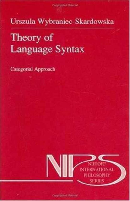 Theory of Language Syntax | 9780792311423 | U. Wybraniec-Skardowska | Boeken | bol.com