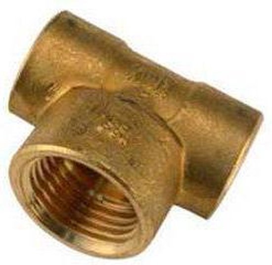 Waterklus t-stuk messing 12 mm x 1/4" x 12 mm | bol.com