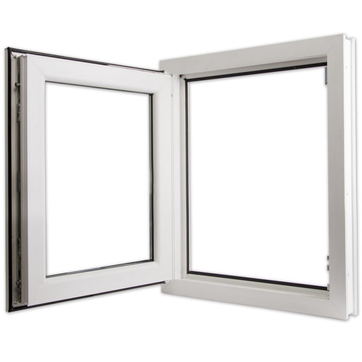 PVC raam met driedubbele beglazing en handvat rechts 600 x 800 mm | bol.com