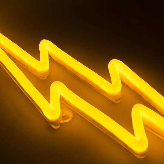 QAZQA Neon bliksem - Wandlamp - 1 lichts - D 26 mm - geel | bol