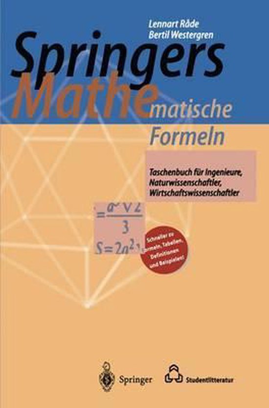 Springers Mathematische Formeln, Lennart Rade | 9783540604761 | Boeken | bol