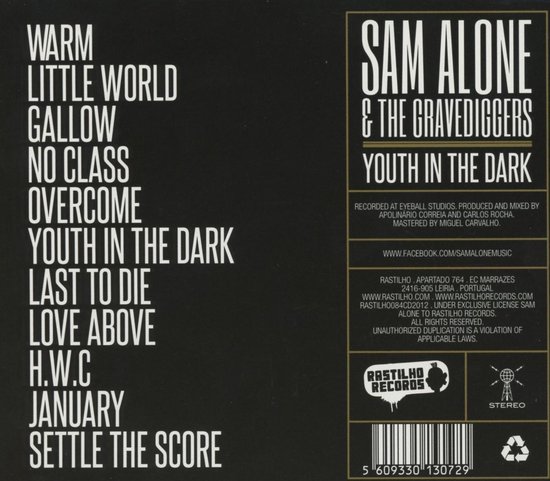 Sam & The Gravediggers Alone - Youth In The Dark, Sam Alone & The ...