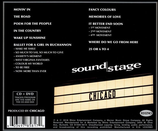 Chicago II: Live On Soundstage, CHICAGO | Muziek | bol