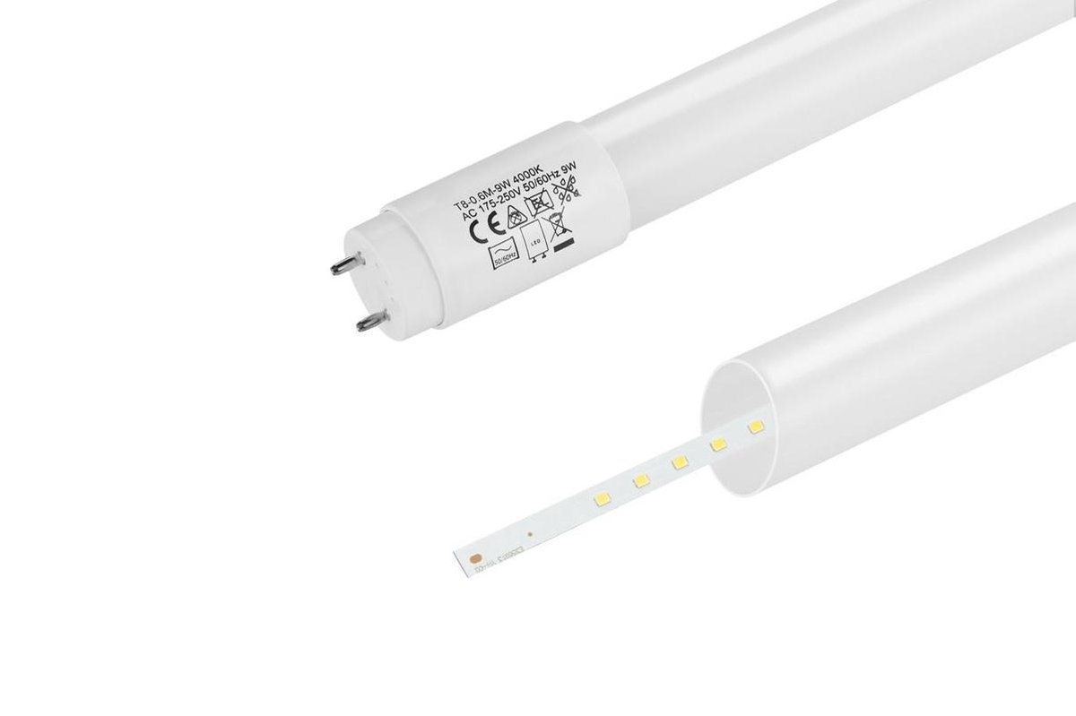 Losse TL LED Buis Verlichting - Balk Opbouw Lamp 4000K - 9 Watt ...