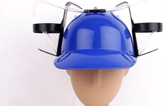 Bier Helm voor 2 blikken / bekers bier - Bierhelm - Beer Helmet - Blauw ...