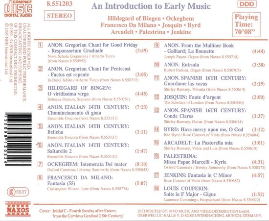 Various Artists - Introduction To Early Music (CD), Anonymous | Muziek ...