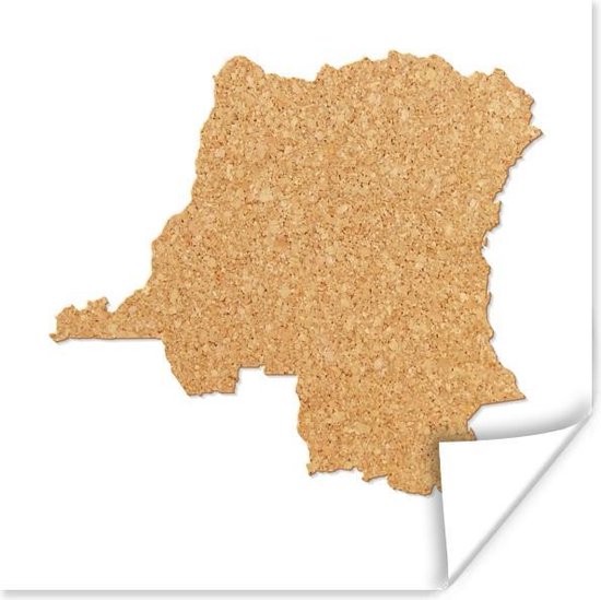 Poster Gouden tekening van Congo-Kinshasa - 30x30 cm | bol.com