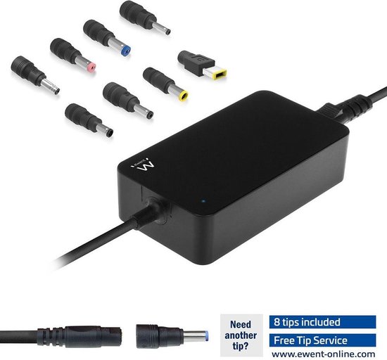 Universele adapter laptop 45W – 8 pluggen – Laptops tot 15,6 inch ...