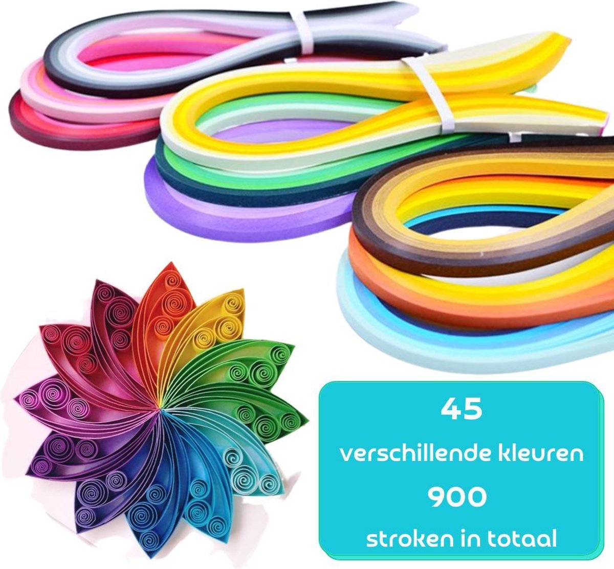 Winkrs - Quilling papier - Stroken Pakket - 900 5MM Stroken - 45 ...