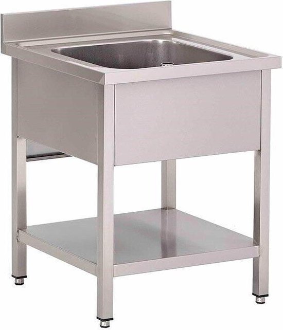 Gastro-Inox Spoeltafel Met 1 Spoelbak En Onderblad - 700(l)mm - Gastro ...