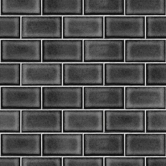 Dutch Wallcoverings - Beaux arts 2 brick tile black | bol