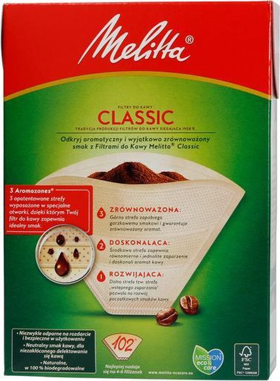 Melitta Paper Coffee Filters 102 - Classic - 80 pieces | bol