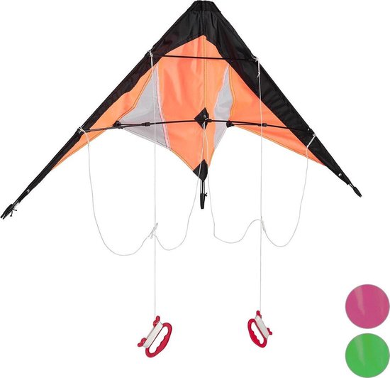 Vlieger Relaxdays - Kite - Stuntvlieger - Kindervlieger - 2 lijns ...