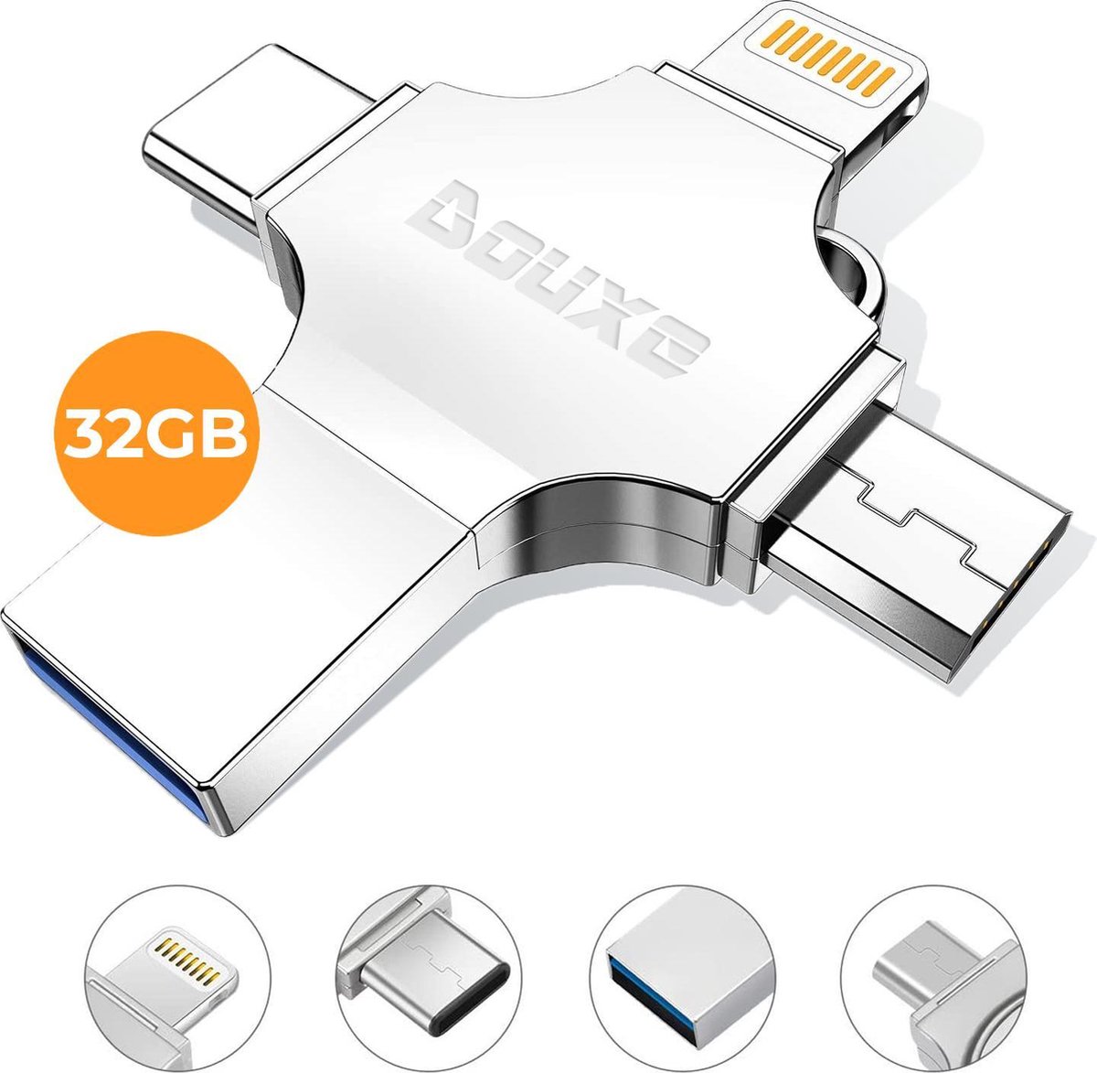 Clé USB 32 Go - Clé USB iPhone / iOS / Android 32 Go - Clé USB 4 en 1 ...