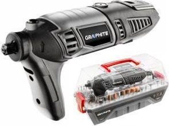 Mini Slijpmachine 170 Watt + 190 Accessoires in koffer - GRAPHITE | bol