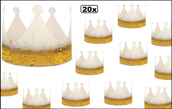 20x Bier kroon - bier koning bierfeest gele rakker carnaval festival ...