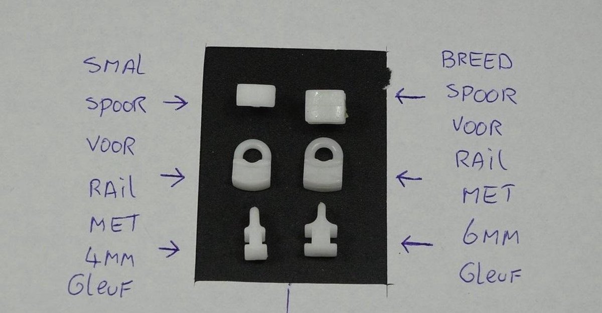 Gordijn Glijders hb 5 / 6 / 7 smalspoor (rail met 4 mm gleuf ) 25 stuks ...