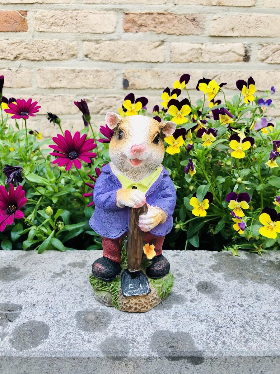 Tuinvriend klein muis 17 cm hoog - polyester - polystone - beeld ...