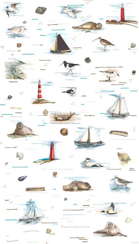 Poster Waddenzee - Hanneke de Jager - Multikleur - 80 x 140 cm ...