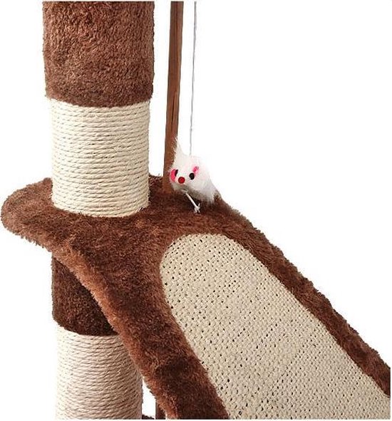 Nobleza Katten Krabpaal met mandje bruin - Krabpalen - Krapbaal voor ...