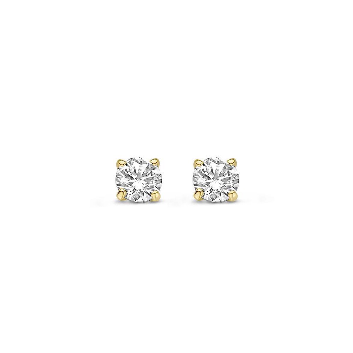New Bling 9NBG-0190 Gouden Oorknopjes - Dames - Zirkonia - 4 mm ...