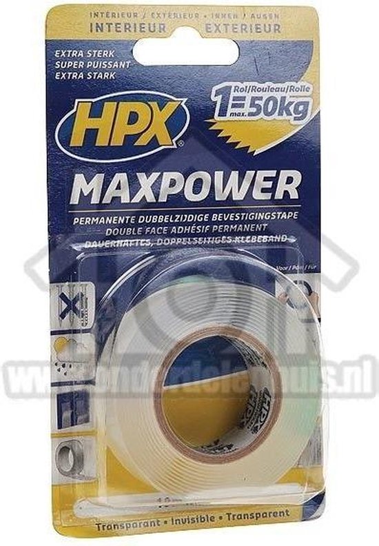 HPX Tape Max Power Transparant Bevestigingstape, 19mm x 2 meter HT1902 | bol
