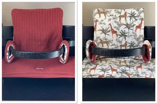Julé Design Tripp Trapp kussenset roest rood/ jungle giraffe | bol