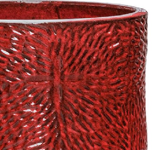 Hoge Pot Marly Deep Red ronde rode bloempot voor binnen en buiten 47x70 ...