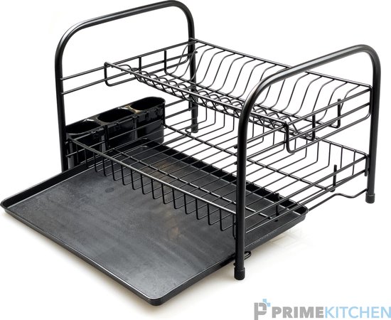 PrimeKitchen afdruiprek 2 etages met lekbak en bestekmanden – afwas ...