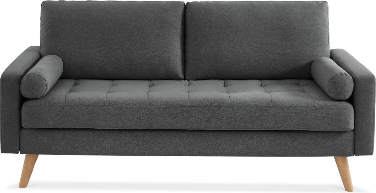 Alice's Garden 3-zits bank IVAR - Polyester - donkergrijs | bol