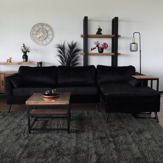 Hoekbank design Lizza 269cm bank zwart velvet loungebank zowel links ...