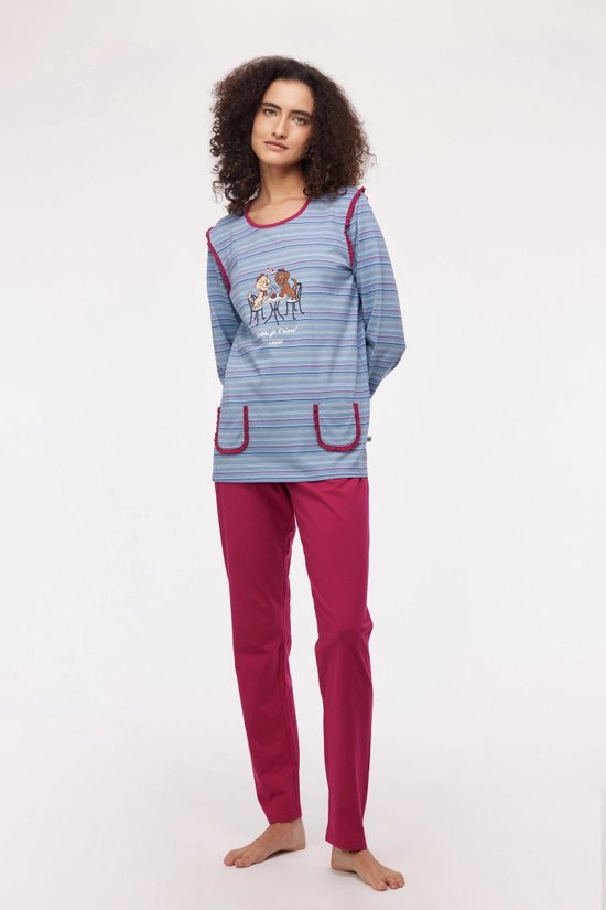 Woody pyjama meisjes/dames - multicolor gestreept - labradoodle - 242 ...